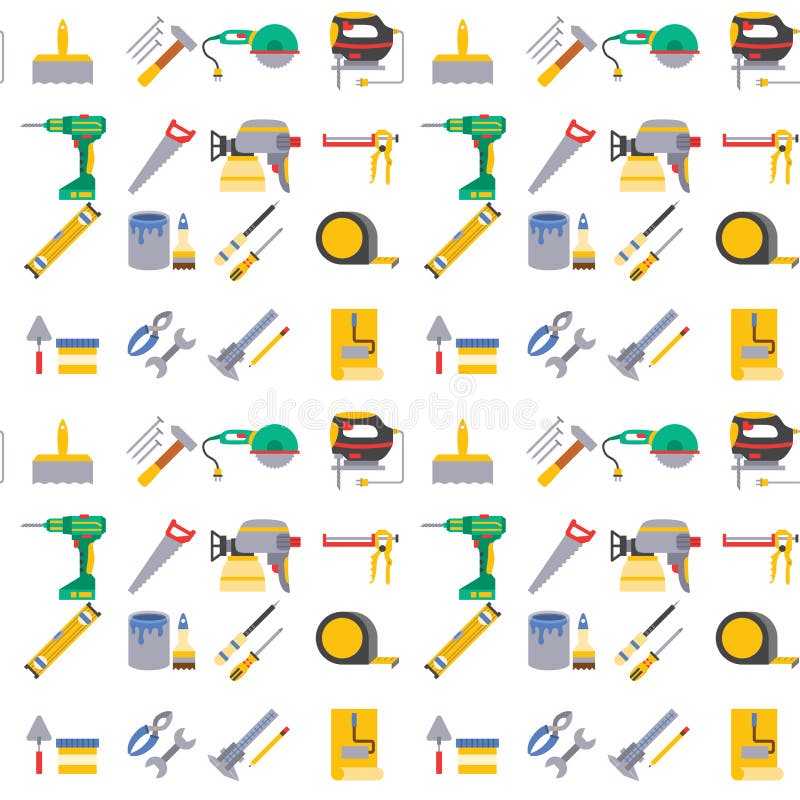 Construction Worker Equipment House Renovation Handyman Tools Carpentry ...
