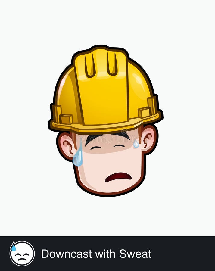 Construction Worker - Expressions - Downcast with Sweat Stock Vector ...