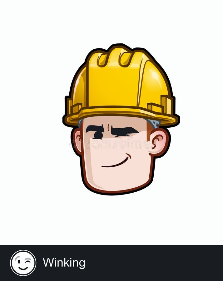 Construction Worker - Expressions - Positive N Smiling - Winking Stock ...