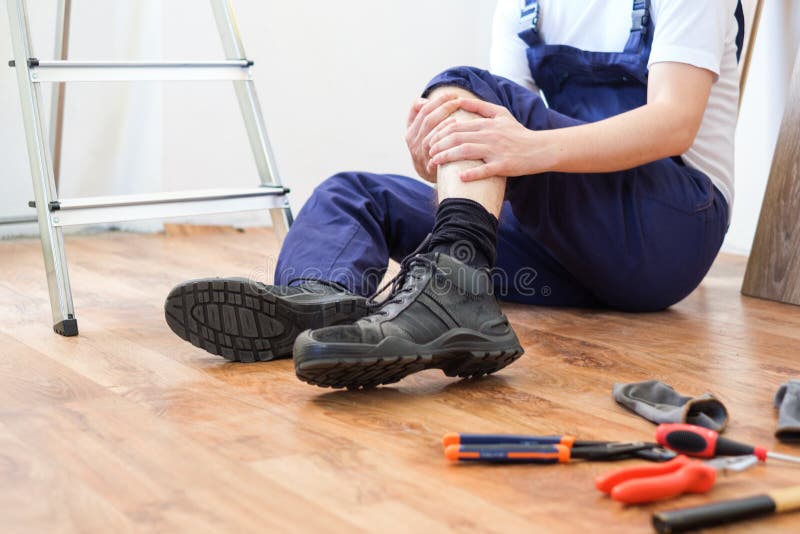 Construction Worker Falling Down the Ladder Stock Photo - Image of ...