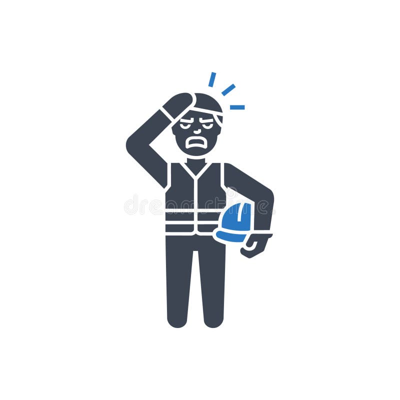 Construction Worker Feeling Fatigue Icon Stock Vector - Illustration of ...