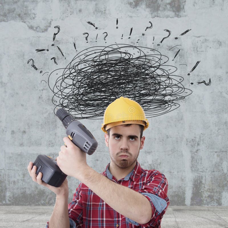 Construction Worker Frustrated Stock Photo - Image of bricolage ...