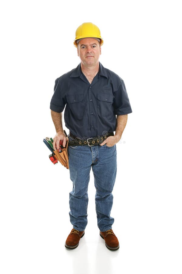 Construction Worker Full Body Stock Image - Image of plumber, industry ...