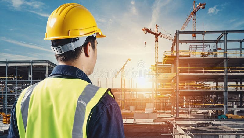 Construction Worker with Full PPE on Site – AI Generated Stock ...