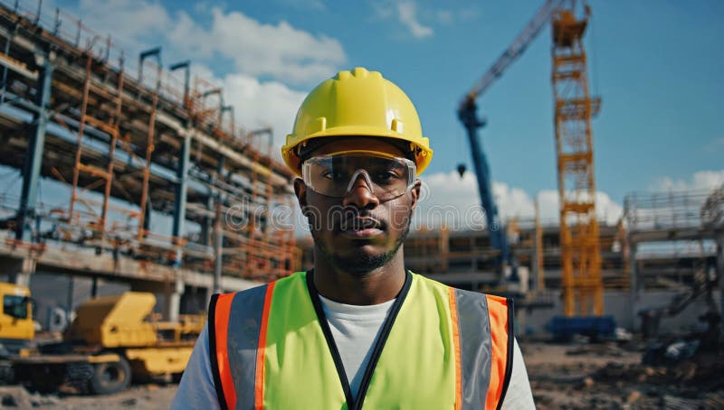 Construction Worker with Full PPE on Site – AI Generated Stock ...