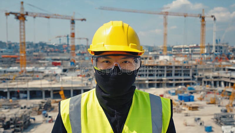 Construction Worker with Full PPE on Site – AI Generated Stock ...
