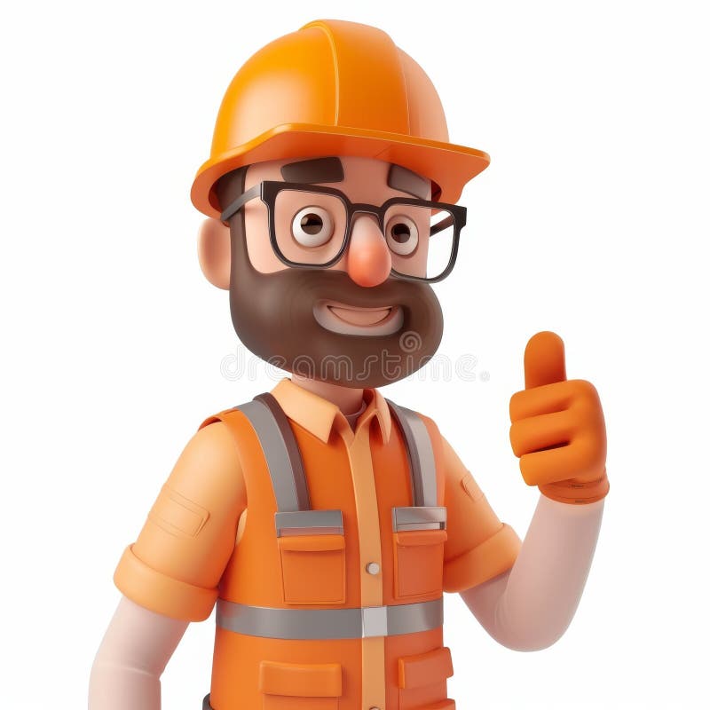 Construction Worker Giving Thumbs Up Stock Illustration - Illustration ...