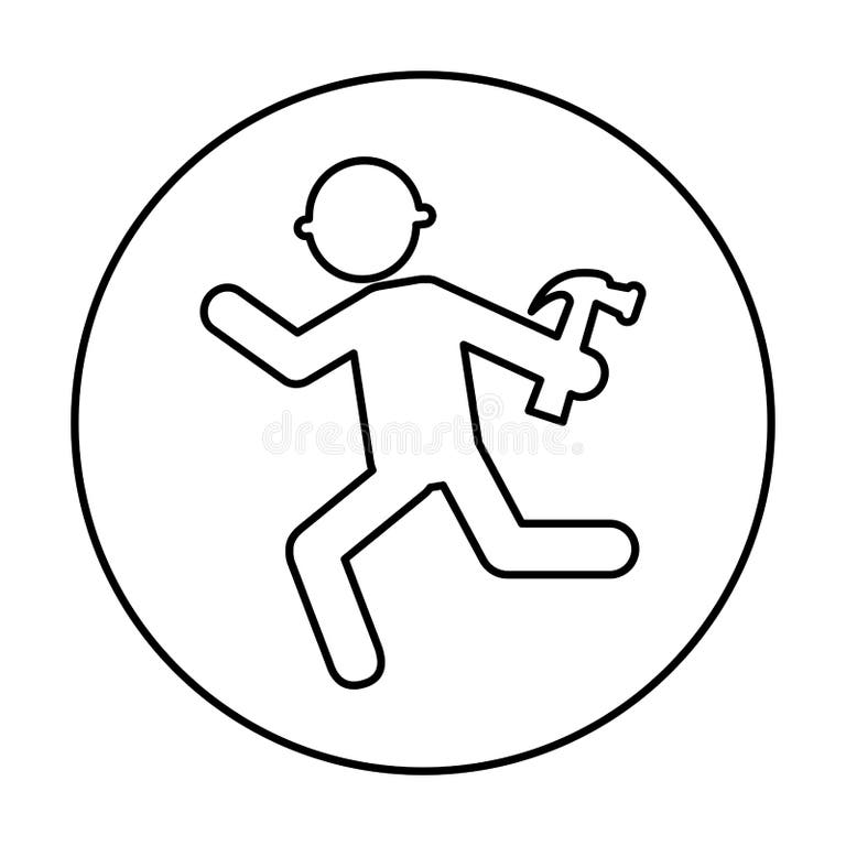 Construction Worker with Hammer Avatar Stock Vector - Illustration of ...