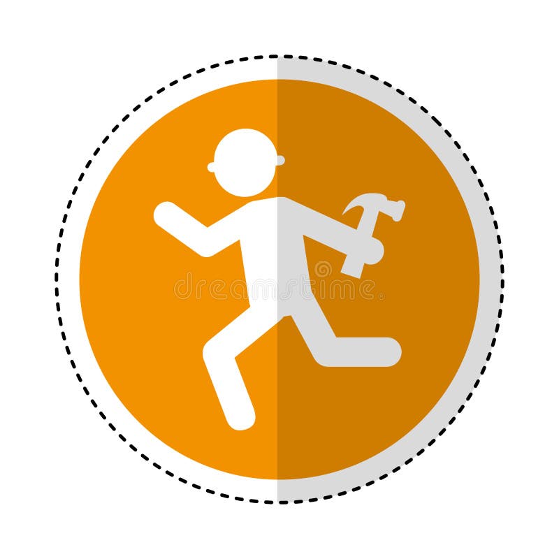 Construction Worker with Hammer Avatar Stock Vector - Illustration of ...