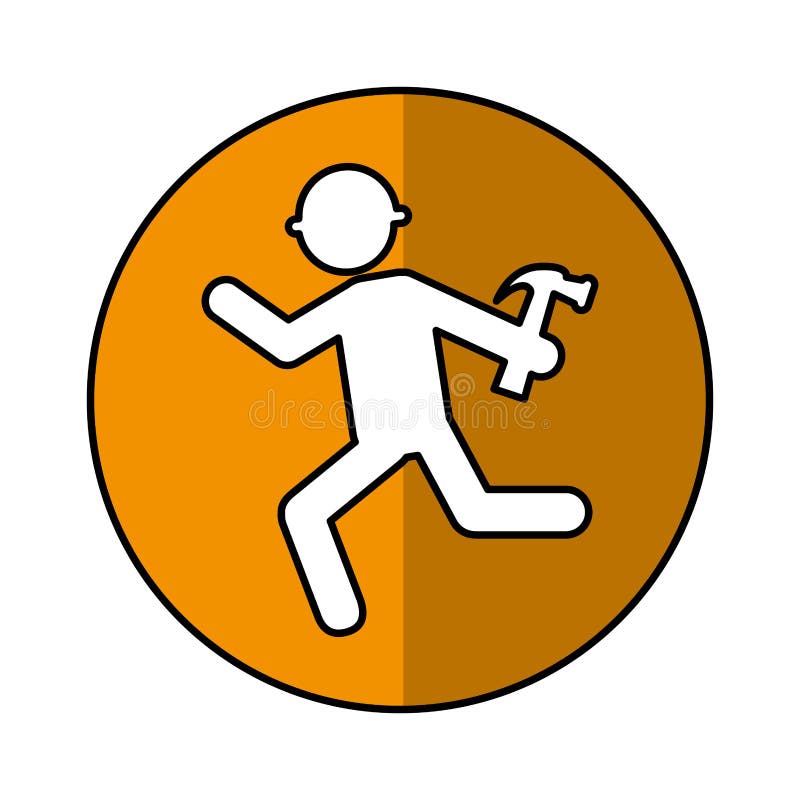 Construction Worker with Hammer Avatar Stock Vector - Illustration of ...