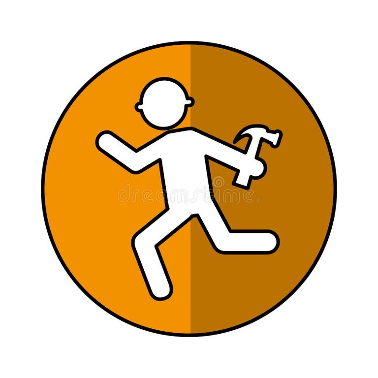 Construction Worker with Hammer Avatar Stock Vector - Illustration of ...