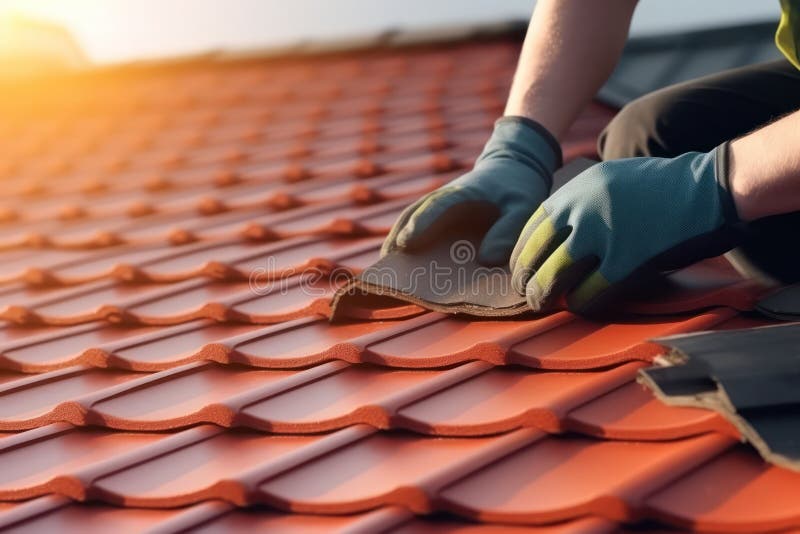 Roof Tiles Installation Stock Illustrations – 804 Roof Tiles ...