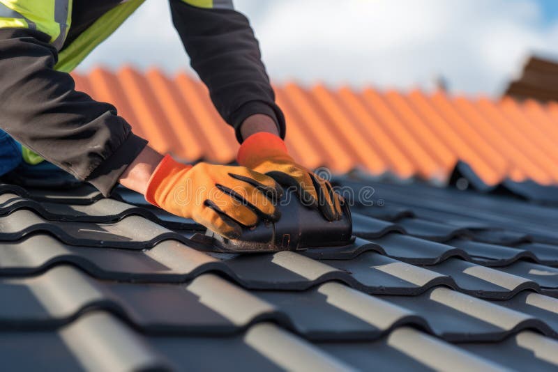 Roof Tiles Installation Stock Illustrations – 804 Roof Tiles ...