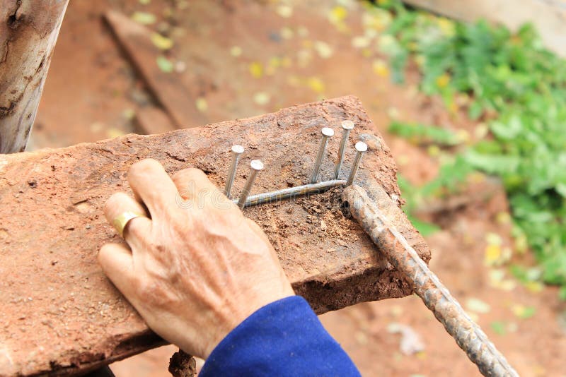 Construction Worker Hands Working Stock Photo - Image of build, bundle ...