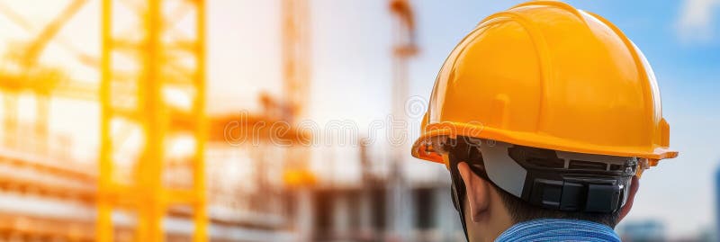 A Construction Worker in a Hard Hat Poses for a Close-up Shot. Stock ...