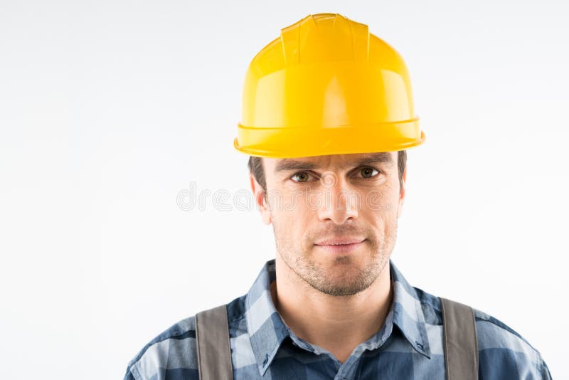 Construction Worker in Helmet Stock Image - Image of people, repair ...