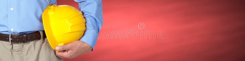 Construction Worker with Helmet. Stock Image - Image of renovation ...