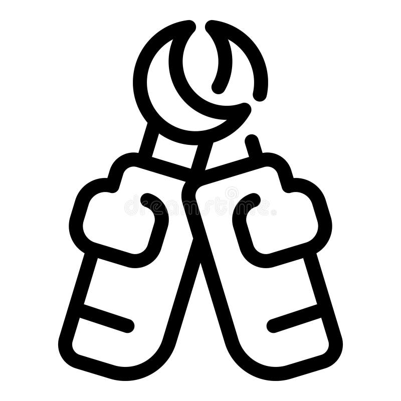 Construction Worker Holding Up Adjustable Wrench Making Crescent Shape ...