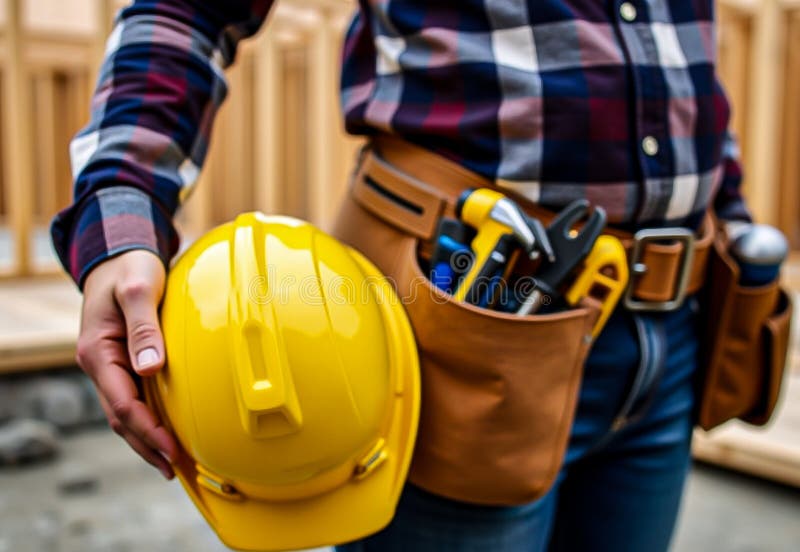Construction Worker Holding a Yellow Hard Hat: Safety and Craftsmanship ...