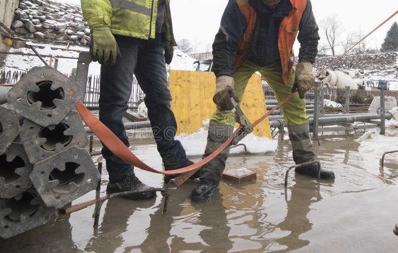 Construction Worker in Hydraulic Engineering Stock Photo - Image of ...