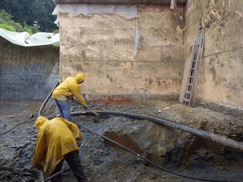 Construction Worker in Hydraulic Engineering Stock Photo - Image of ...