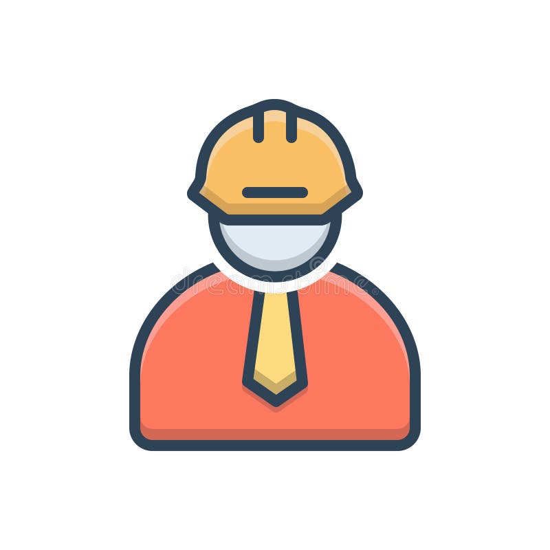 Color Illustration Icon for Construction Worker, Engineer and Education ...