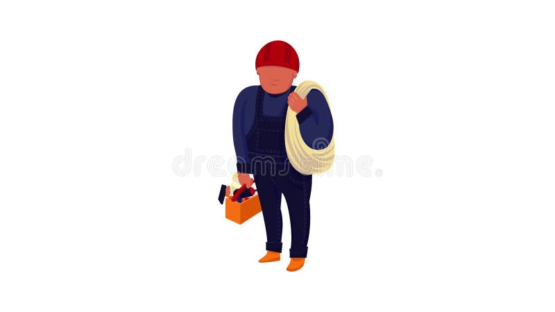 Construction Worker Icon Animation Stock Video - Video of cartoon ...