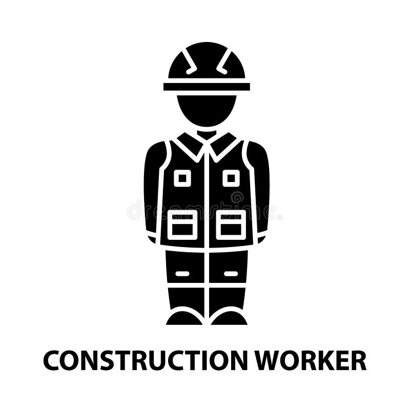 Rig Worker Icon, Black Vector Sign with Editable Strokes, Concept ...