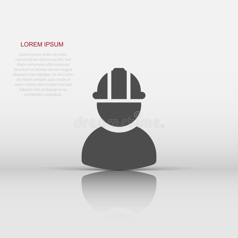 Construction Worker Icon in Flat Style. Factory Employee Vector ...