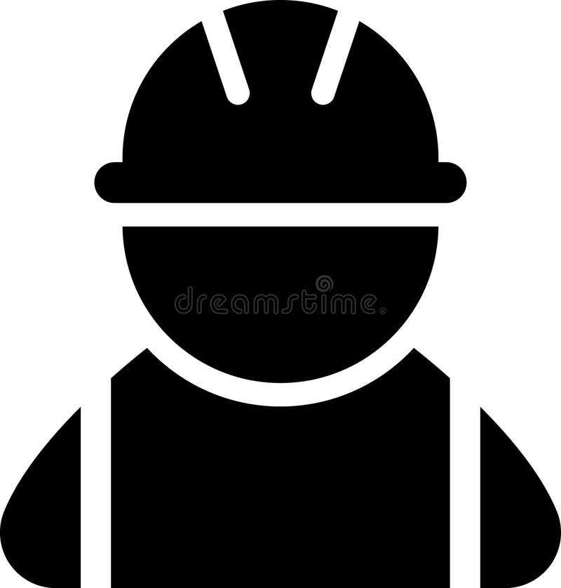 Construction Worker Icon in Flat Style. Vector Illustration Stock Vector - Illustration of ...