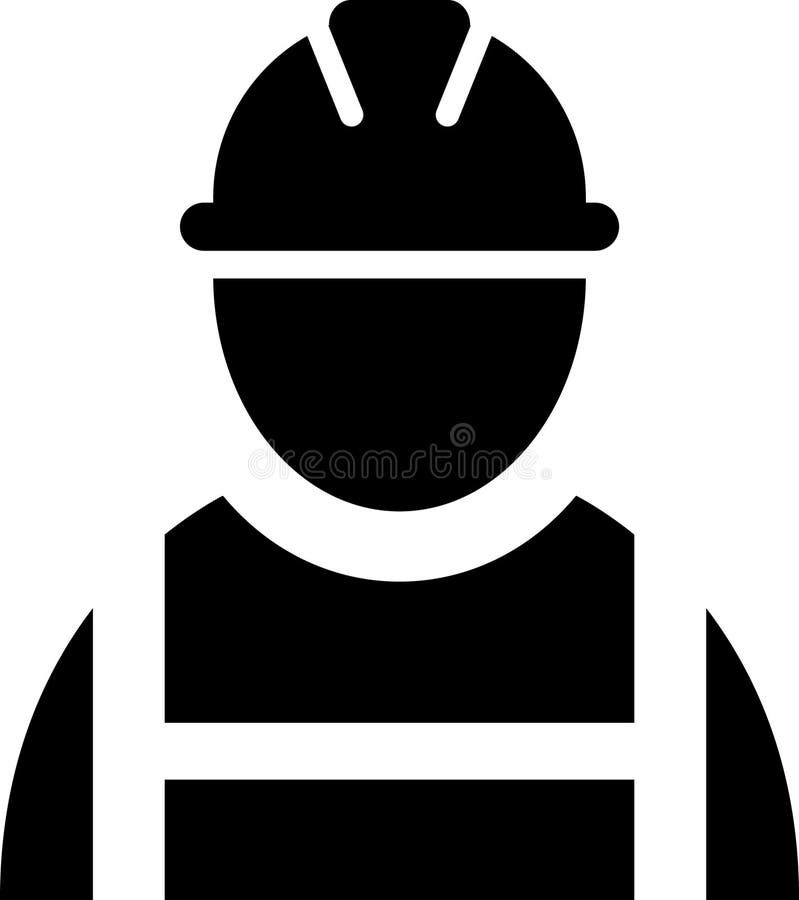 Construction Worker Icon in Flat Style. Vector Illustration Stock ...