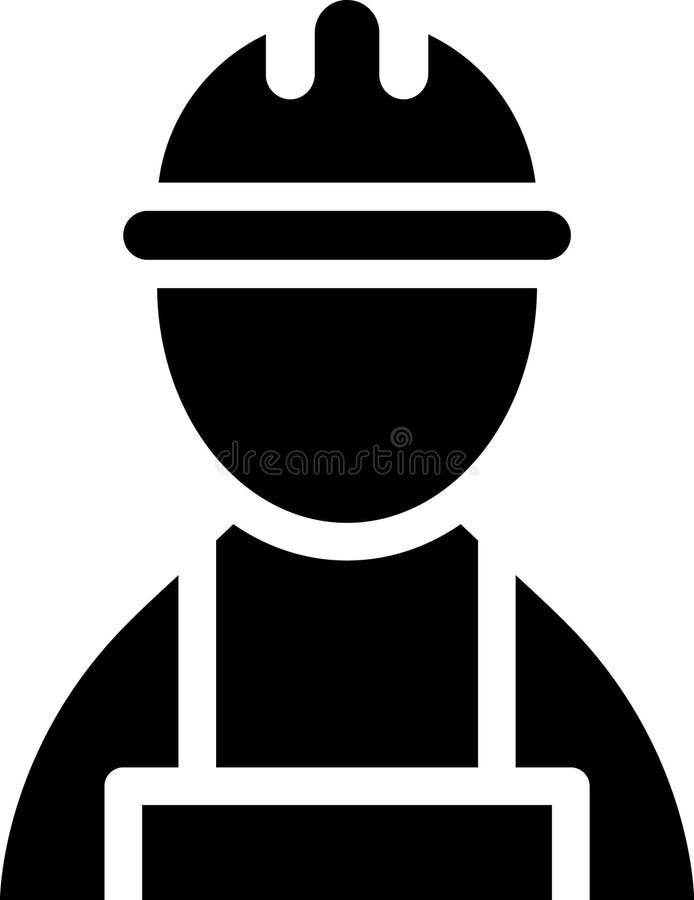 Construction Worker Icon in Flat Style. Vector Illustration Stock ...