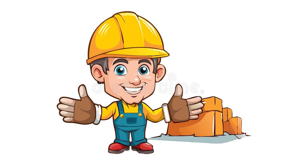 Construction Worker Icon, Hardworking Man Vector Illustration, Vector Design Generative AI Stock ...