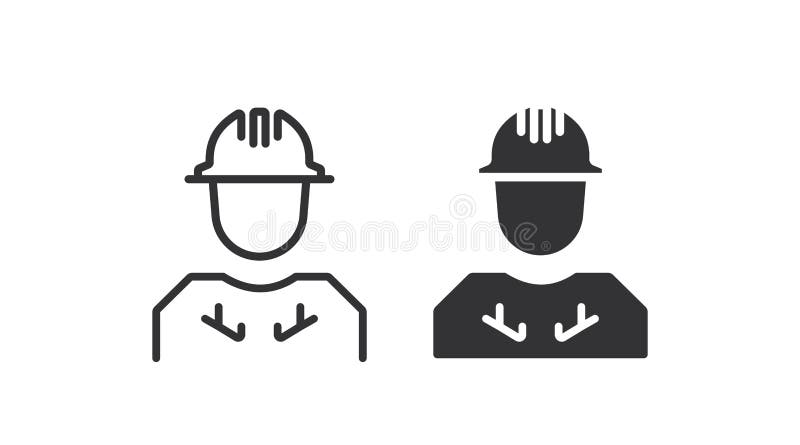 Construction Worker Icon. Man in Helmet Illustration Symbol Stock ...