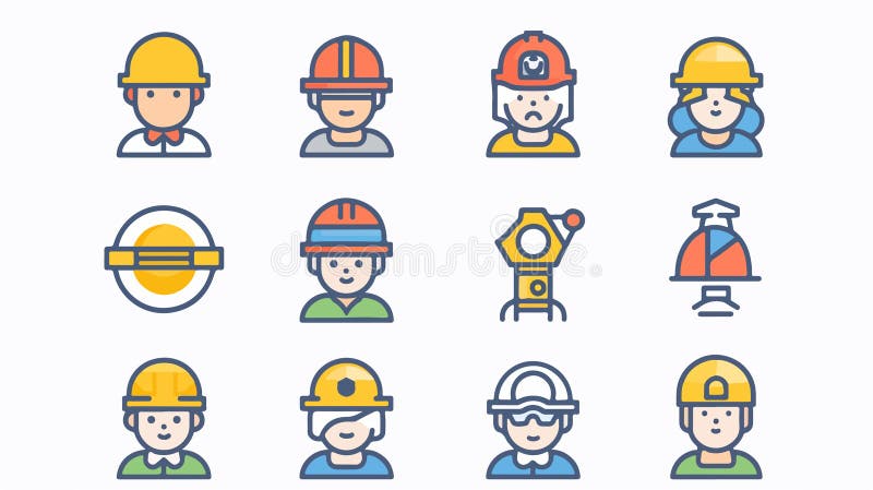 Professional Construction Worker Icon for Industry Projects and ...