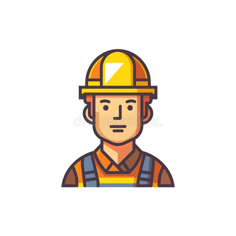 Construction Worker Icon in Safety Gear. Vector Illustration Design ...