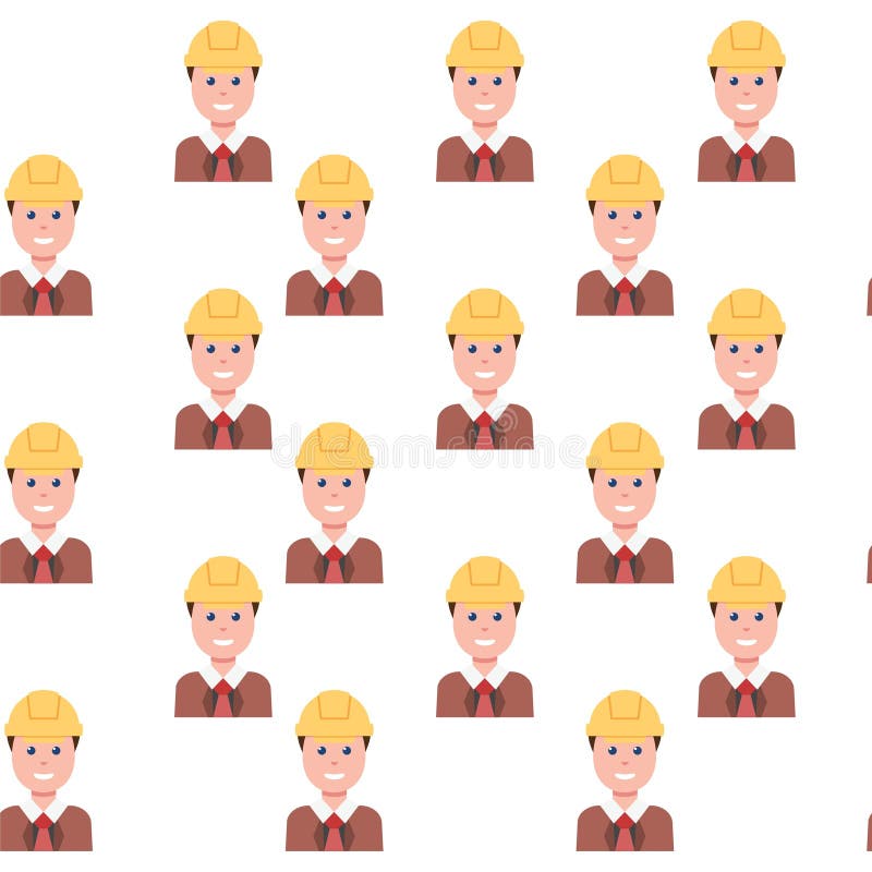 Construction Worker Icon Seamless Pattern Background Stock Vector ...