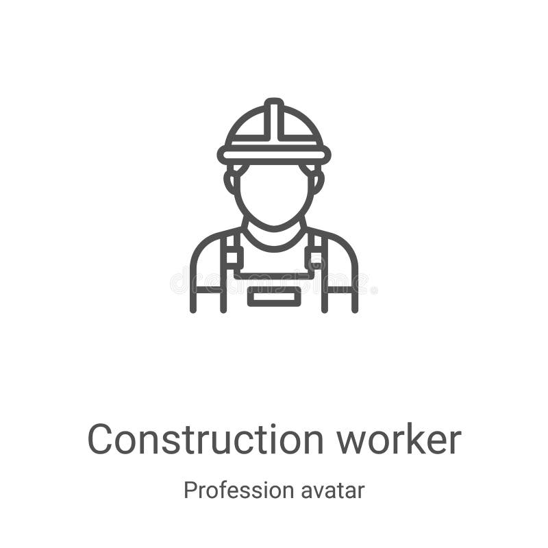 Worker Icon Vector Thin Line Worker Outline Icon Vector Illustration Stock Vector