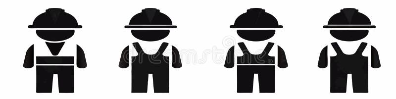 Construction Worker Icons Safety Teamwork Industry Building Labor Hard ...
