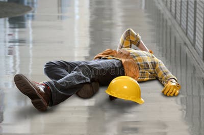 Construction Worker Injured after Fall Stock Photo - Image of fall ...