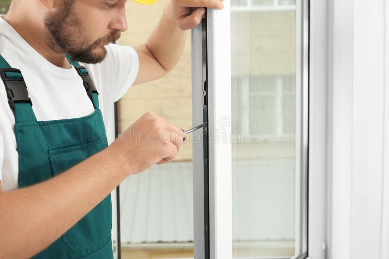 Construction Worker Installing New Window Stock Image - Image of ... Construction Worker Installing New Window Stock Image - Image of ...