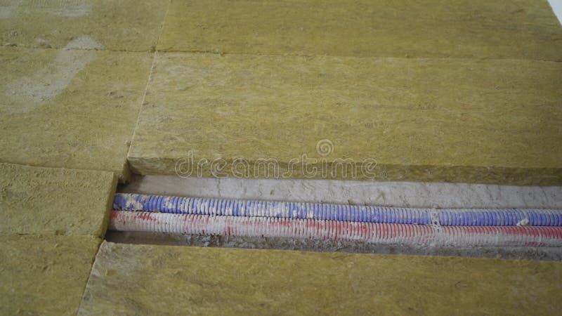 Construction Worker Installing Rock Wool Insulation. Stock Video ...