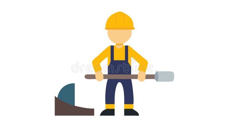 Construction Worker Jackhammer Icon, Labor Building Symbol, Vector ...