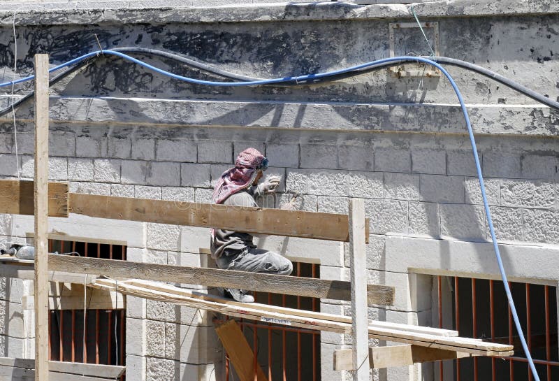 Construction Worker, Jerusalem Editorial Stock Image - Image of city ...