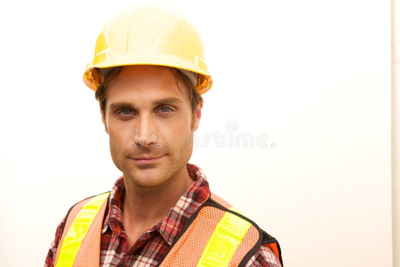 Construction Worker on the Job Stock Photo - Image of cheerful, camera ...