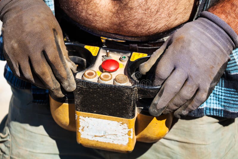 Construction Worker on a Job Site Stock Image - Image of industry ...