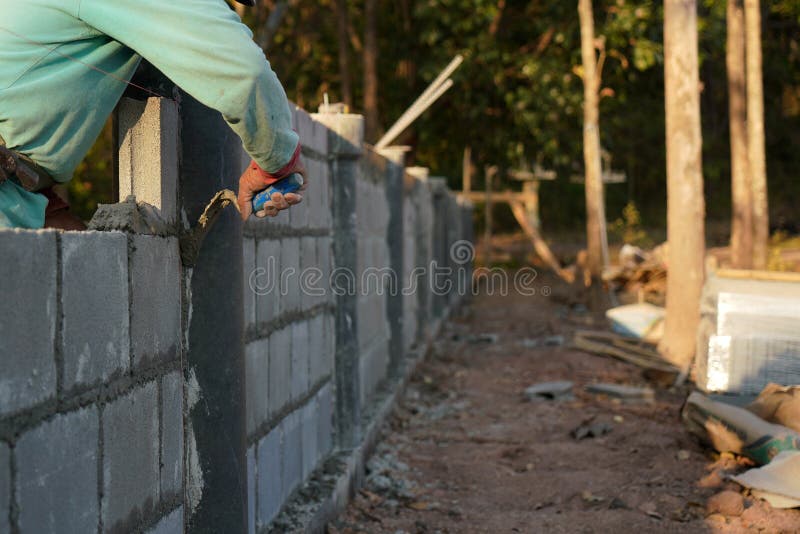 Construction worker stock photo. Image of brickwork - 268064784