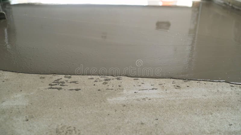 Construction Worker Leveling Concrete Surface Stock Image - Image of ...