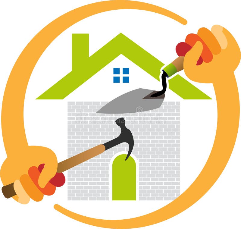 Construction worker logo stock vector. Illustration of house - 31816838