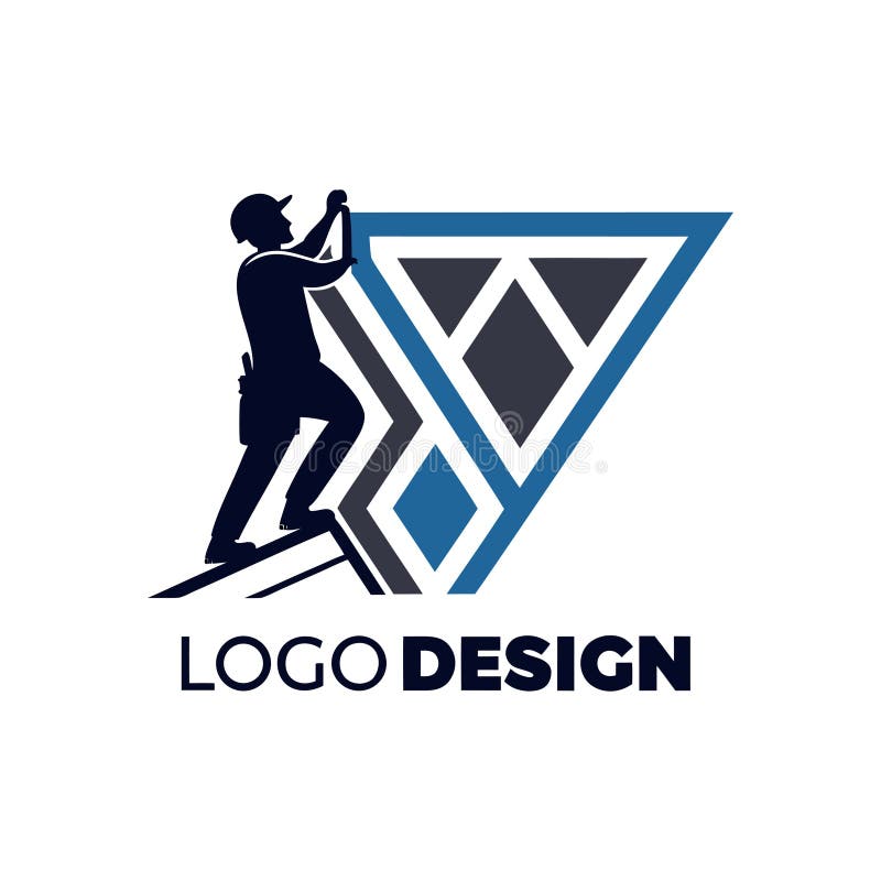 Construction Worker Logo Design Vector Template Stock Illustration - Illustration of labor, tool ...